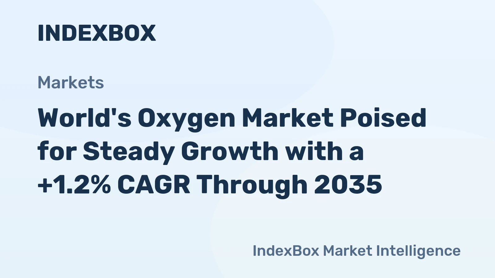 World's Oxygen Market Poised for Steady Growth with a +1.2% CAGR Through 2035