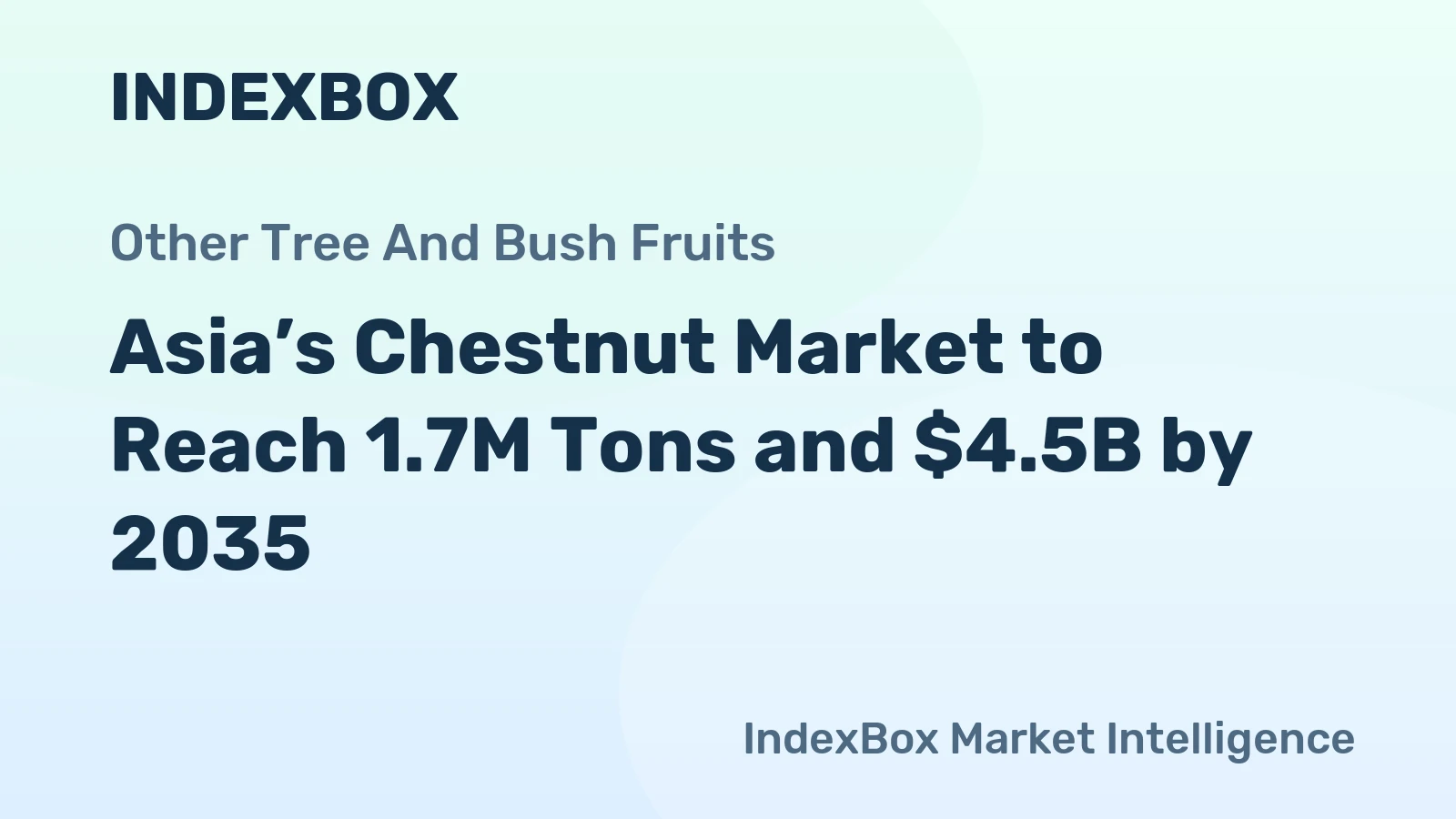 Asia’s Chestnut Market to Reach 1.7M Tons and $4.5B by 2035