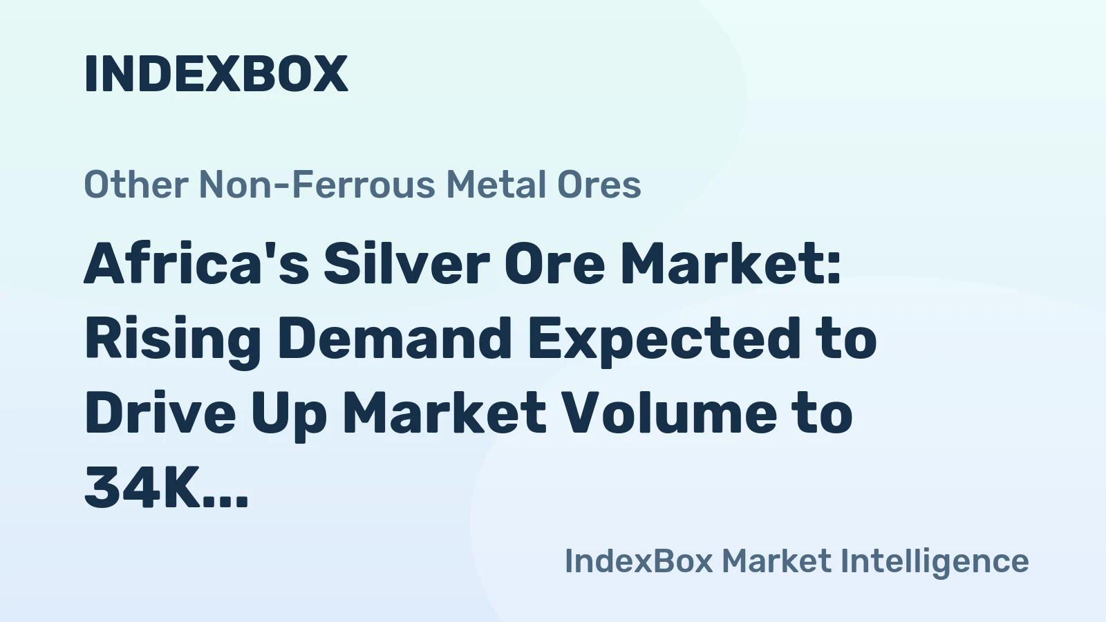 Africa's Silver Ore Market: Rising Demand Expected to Drive Up Market Volume to 34K Tons and Value to $4.1B by 2035