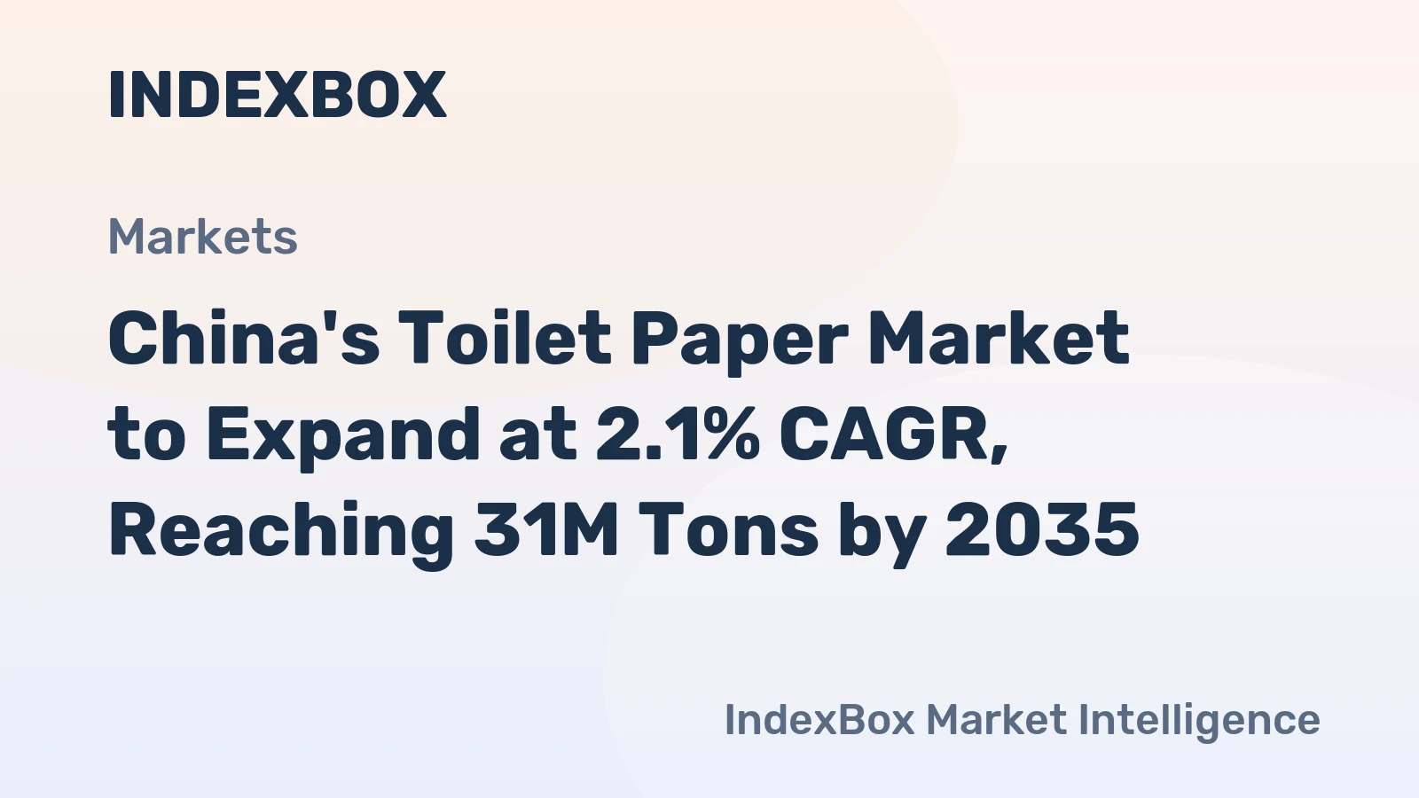 China's Toilet Paper Market to Expand at 2.1% CAGR, Reaching 31M Tons by 2035