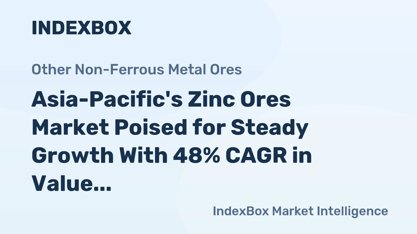 Asia-Pacific's Zinc Ores Market Poised for Steady Growth With 48% CAGR in Value Through 2035