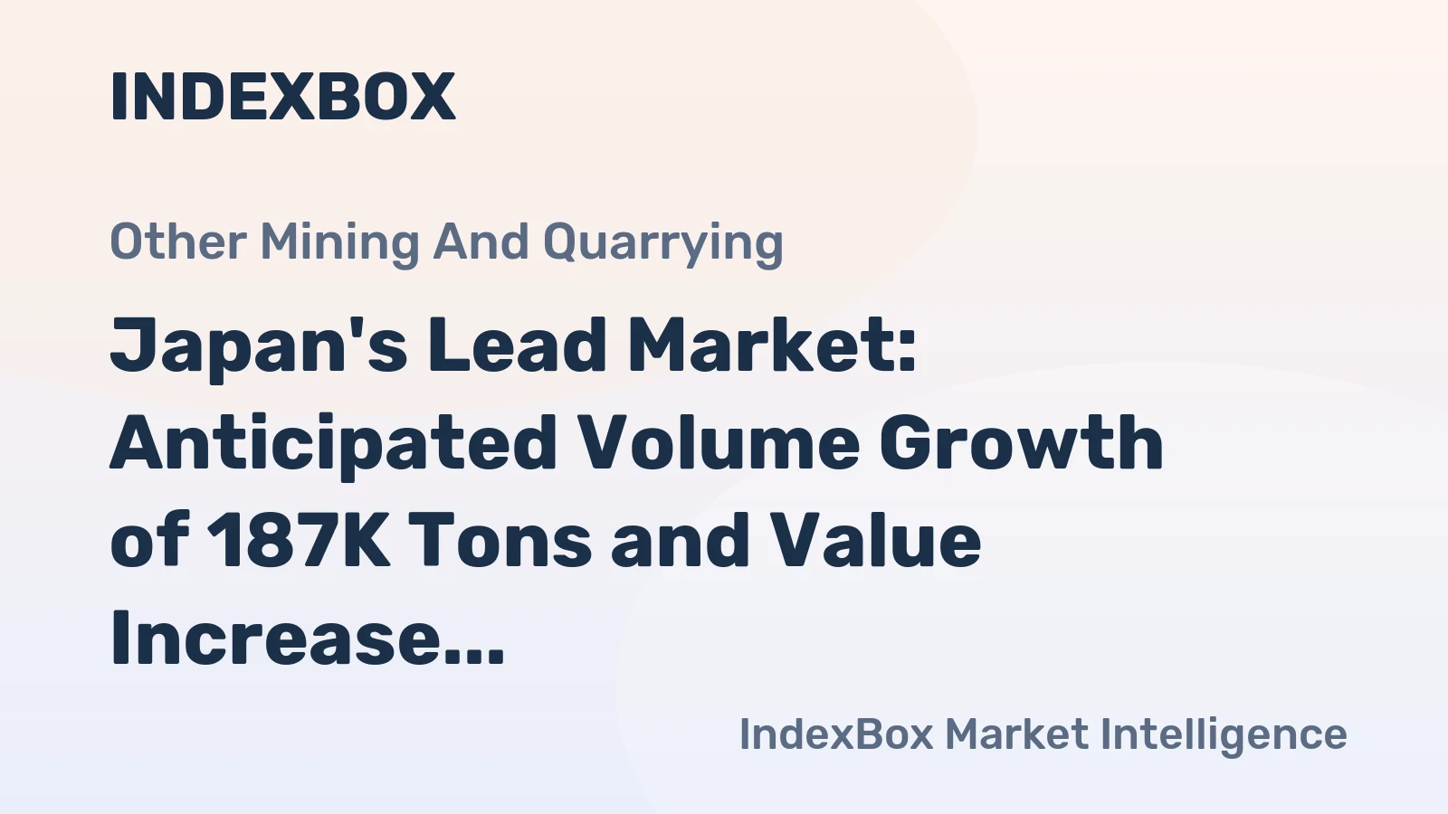 Japan's Lead Market: Anticipated Volume Growth of 187K Tons and Value Increase to $389M by 2035