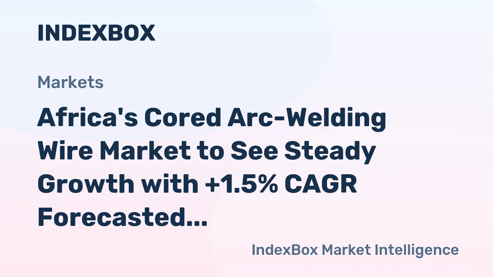 Africa's Cored Arc-Welding Wire Market to See Steady Growth with +1.5% CAGR Forecasted
