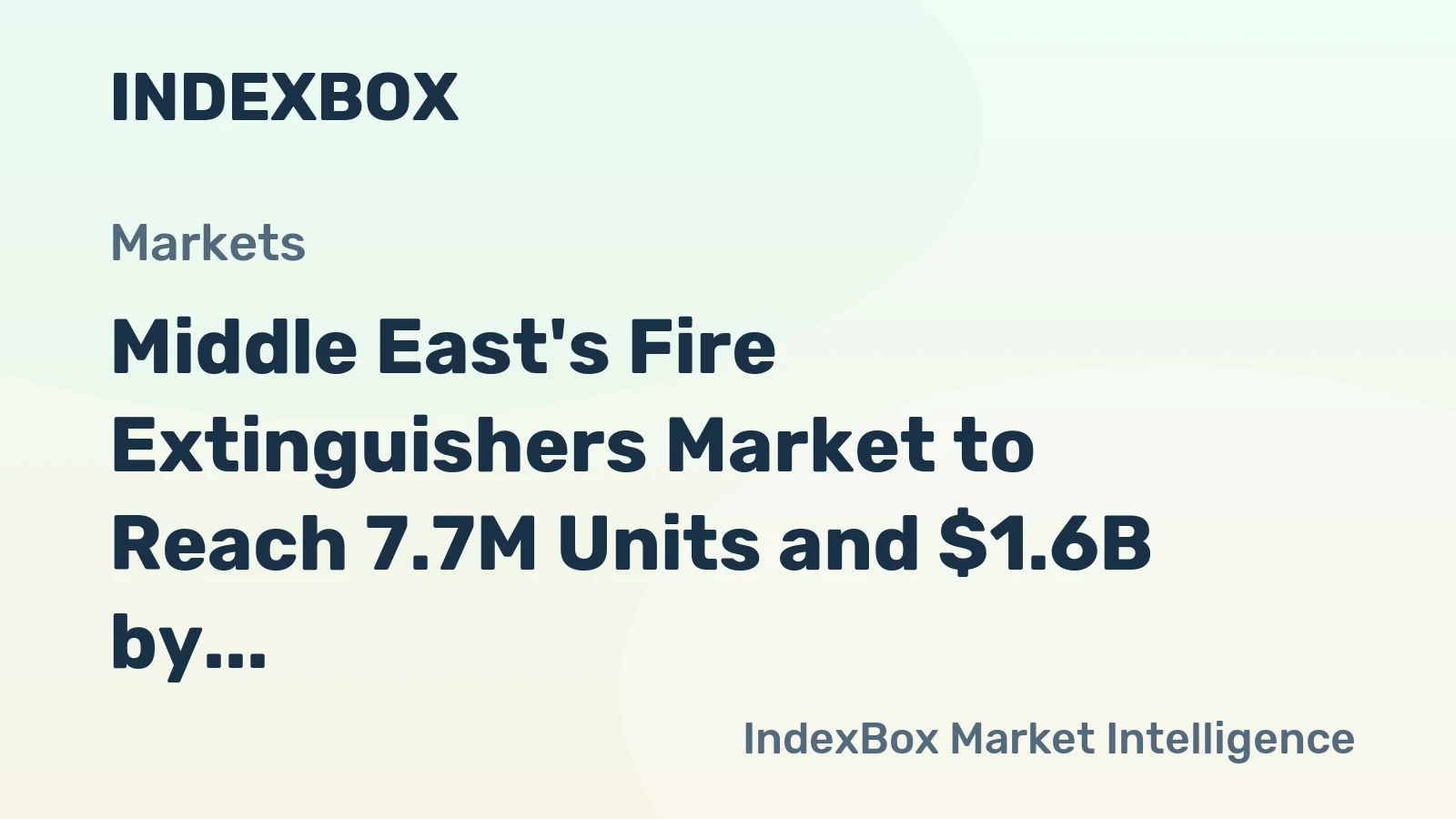 Middle East's Fire Extinguishers Market to Reach 7.7M Units and $1.6B by 2035