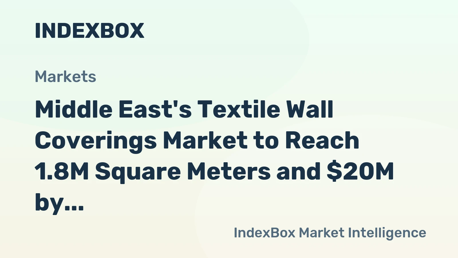 Middle East's Textile Wall Coverings Market to Reach 1.8M Square Meters and $20M by 2035