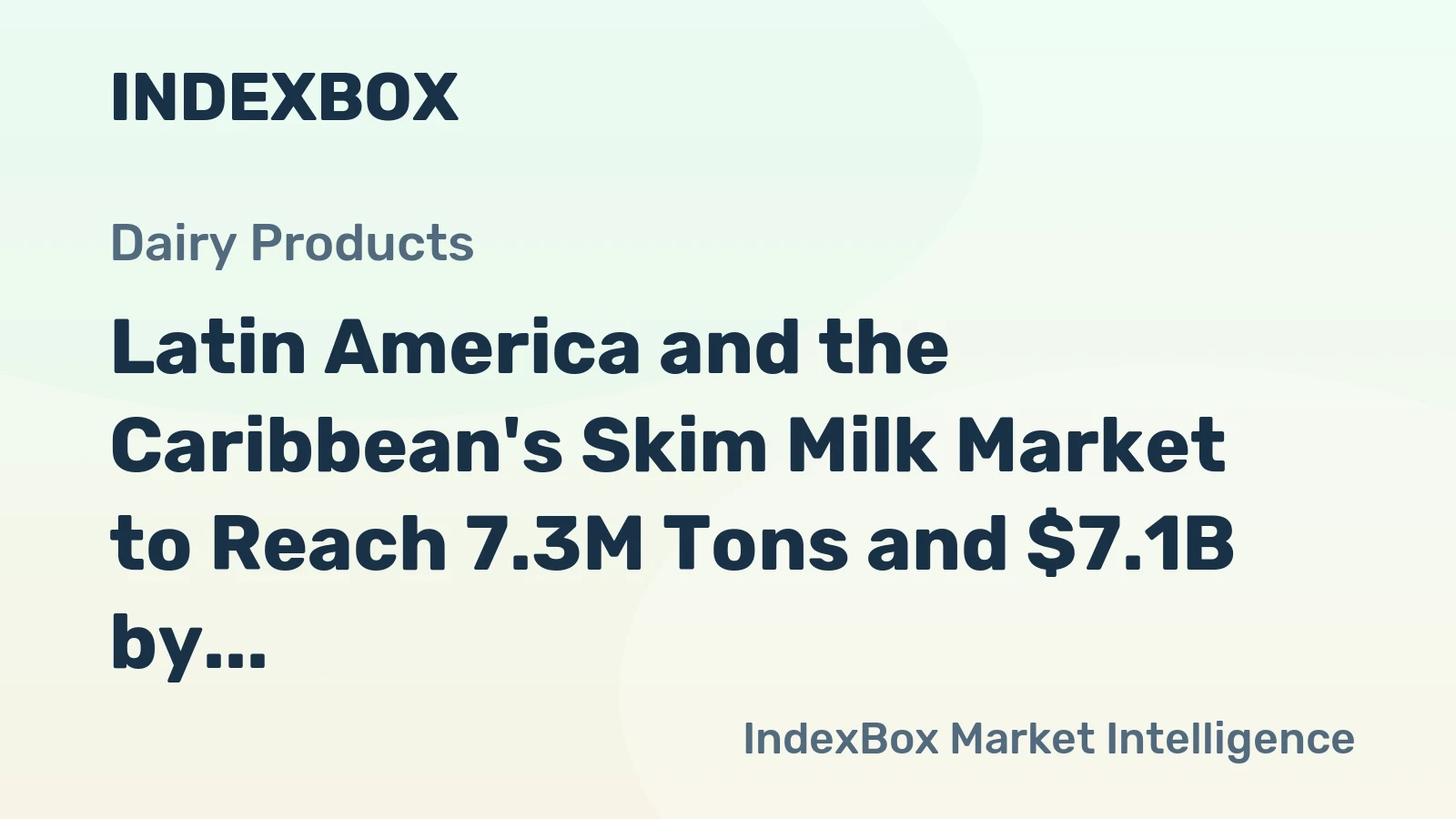 Latin America and the Caribbean's Skim Milk Market to Reach 7.3M Tons and $7.1B by 2035