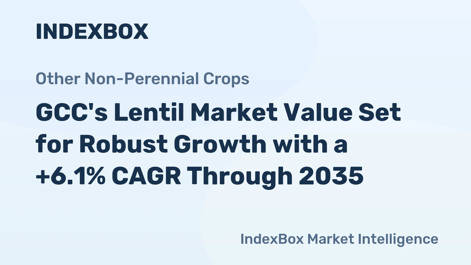GCC's Lentil Market Value Set for Robust Growth with a +6.1% CAGR Through 2035
