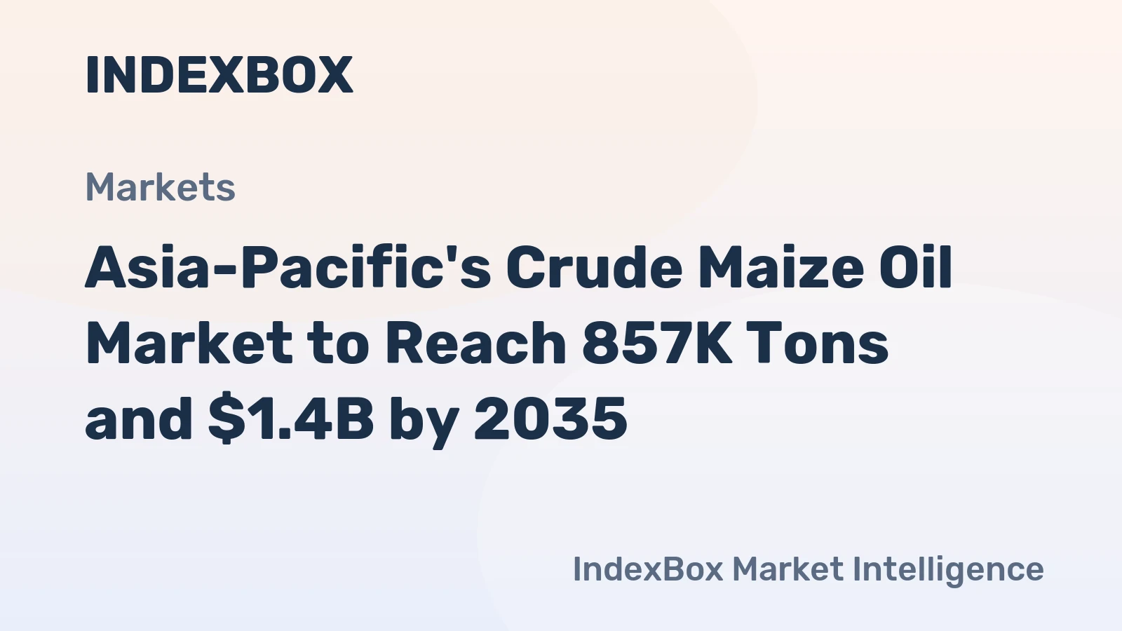 Asia-Pacific's Crude Maize Oil Market to Reach 857K Tons and $1.4B by 2035