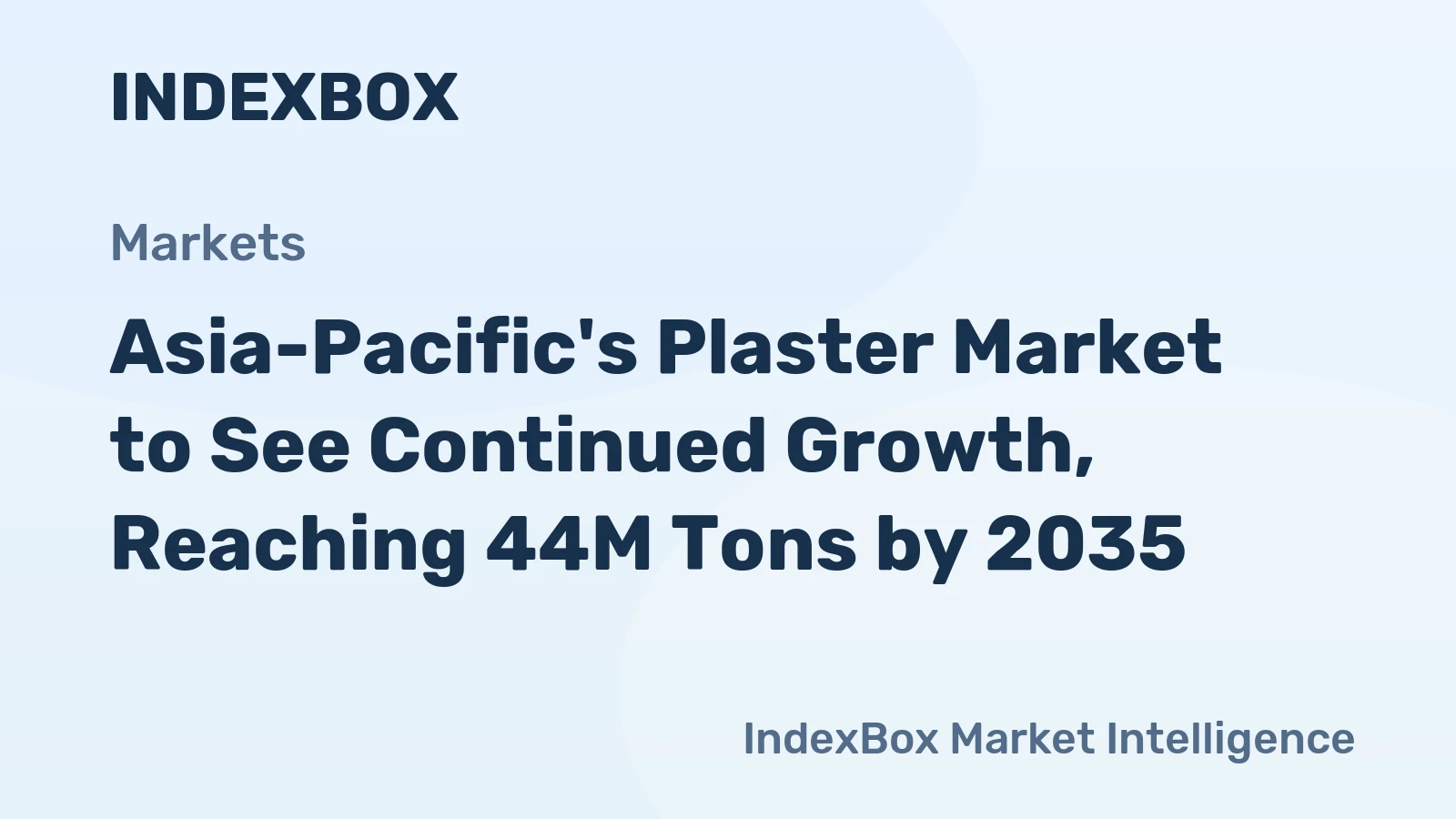 Asia-Pacific's Plaster Market to See Continued Growth, Reaching 44M Tons by 2035