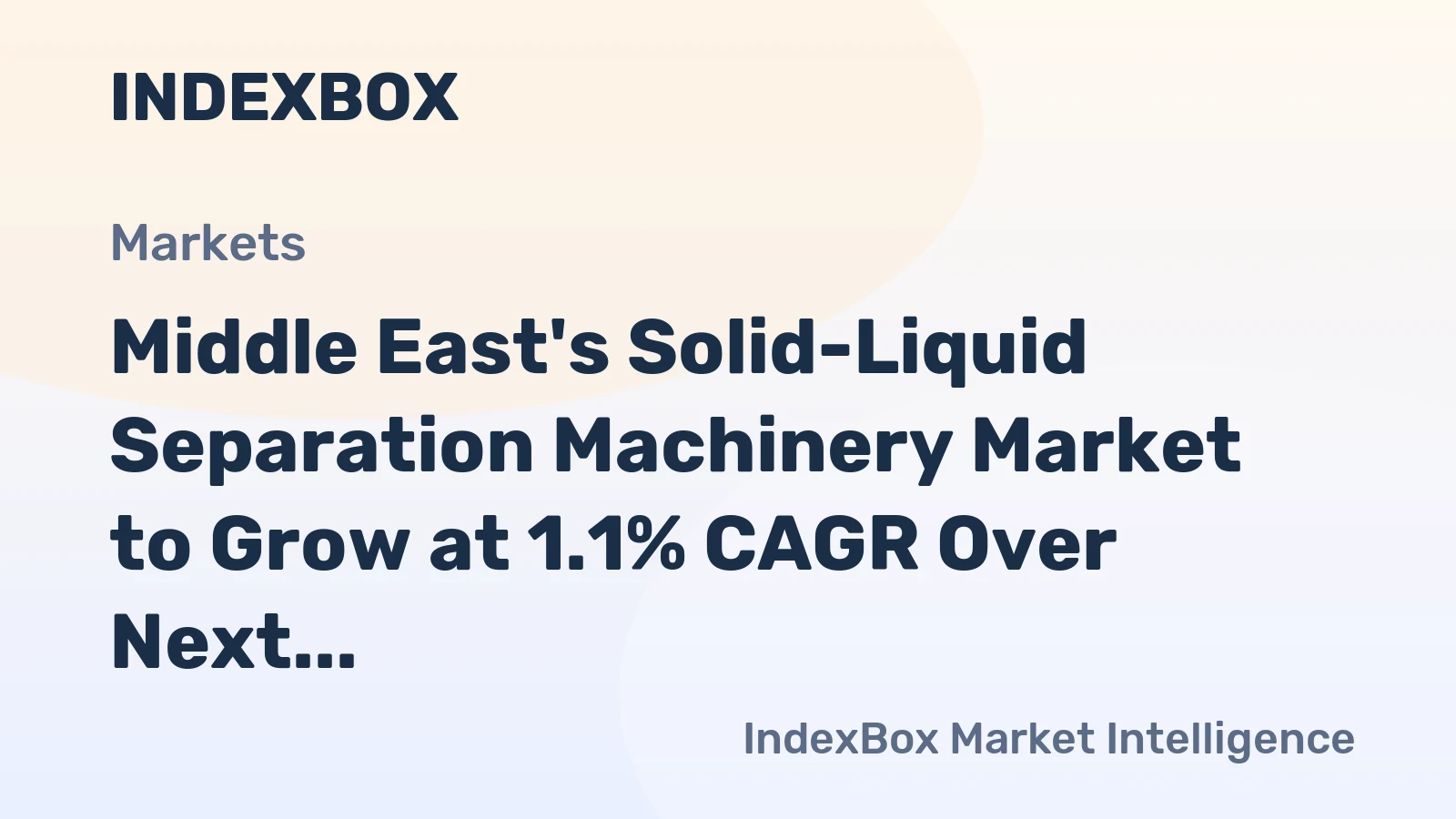 Middle East's Solid-Liquid Separation Machinery Market to Grow at 1.1% CAGR Over Next Decade