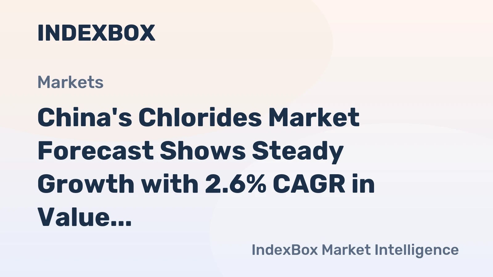 China's Chlorides Market Forecast Shows Steady Growth with 2.6% CAGR in Value Through 2035