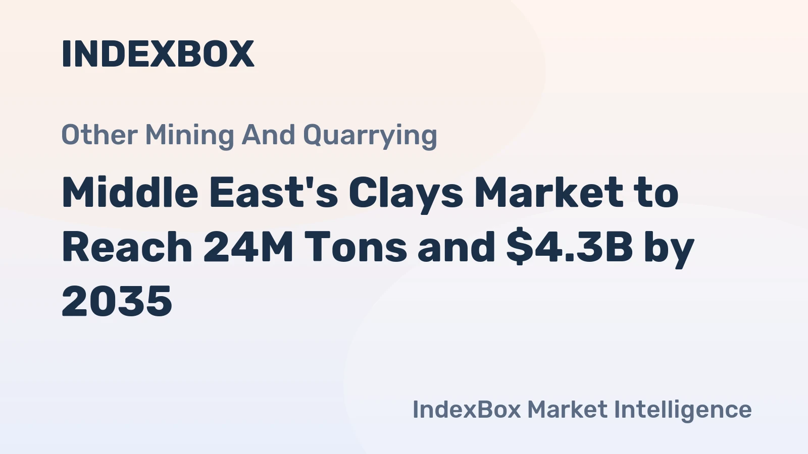 Middle East's Clays Market to Reach 24M Tons and $4.3B by 2035
