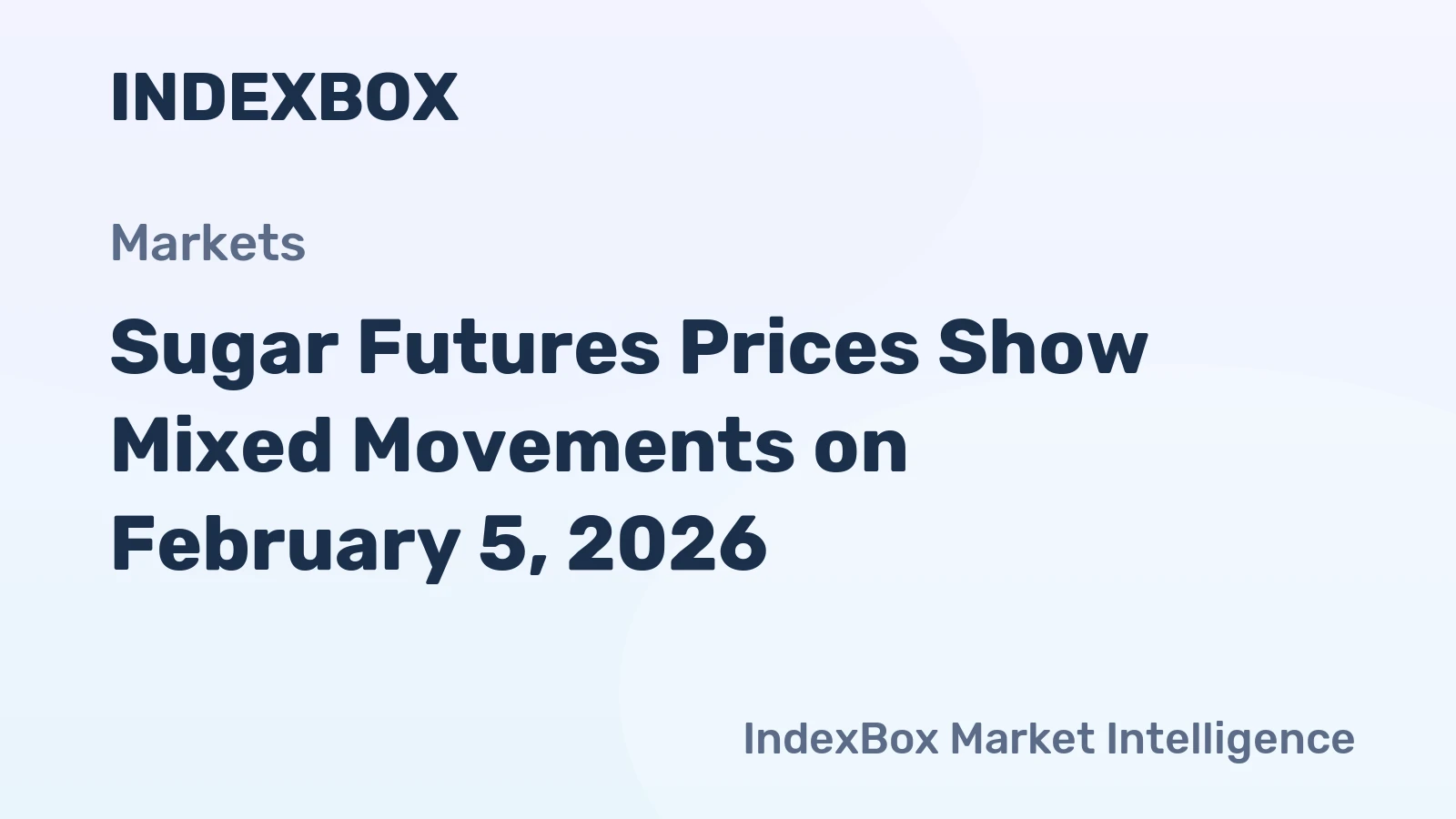 Sugar Futures Prices Show Mixed Movements on February 5, 2026
