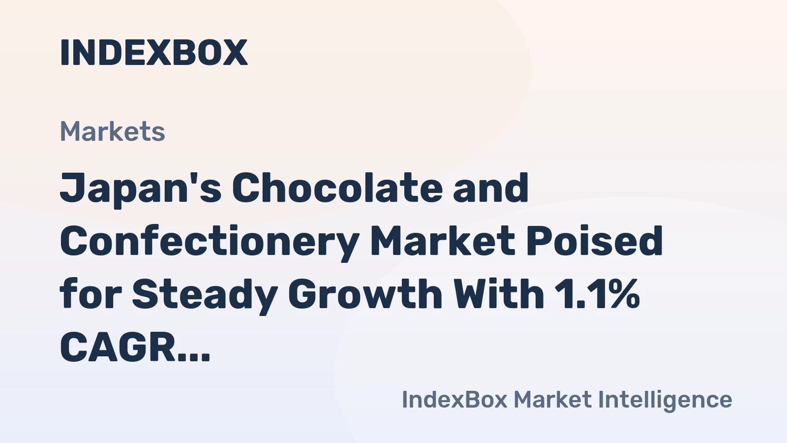 Japan's Chocolate and Confectionery Market Poised for Steady Growth With 1.1% CAGR in Value