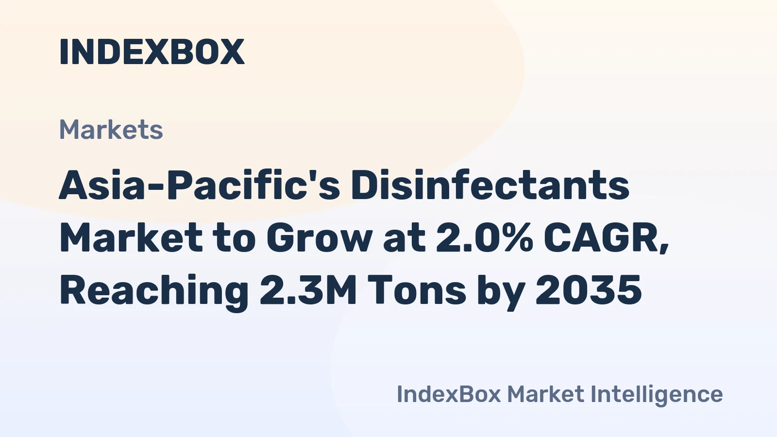 Asia-Pacific's Disinfectants Market to Grow at 2.0% CAGR, Reaching 2.3M Tons by 2035