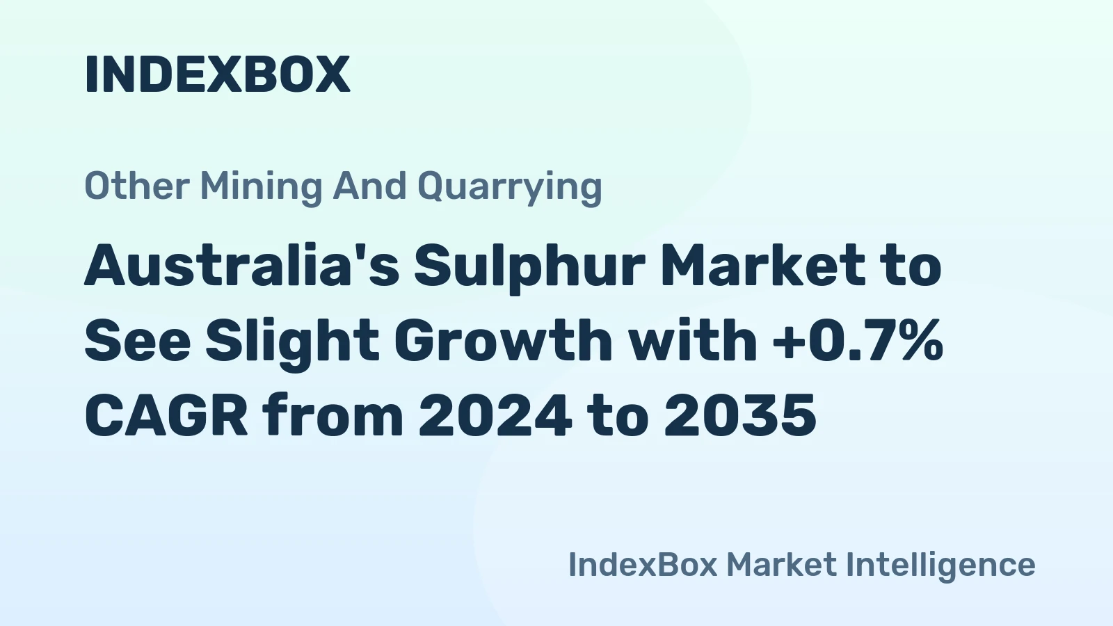 Australia's Sulphur Market to See Slight Growth with +0.7% CAGR from 2024 to 2035