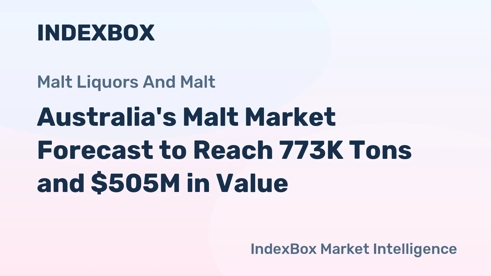 Australia's Malt Market Forecast to Reach 773K Tons and $505M in Value