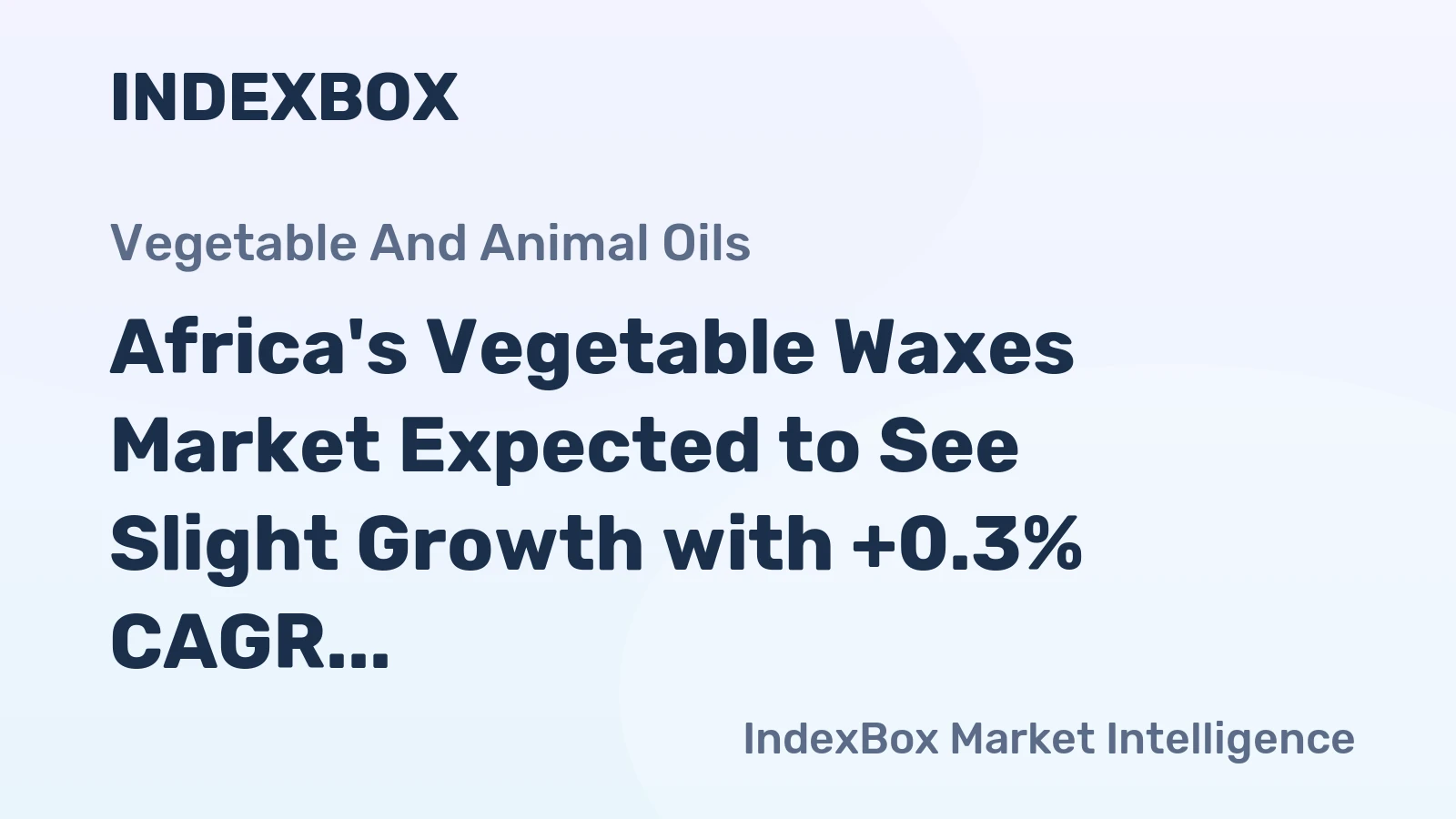 Africa's Vegetable Waxes Market Expected to See Slight Growth with +0.3% CAGR from 2024-2035
