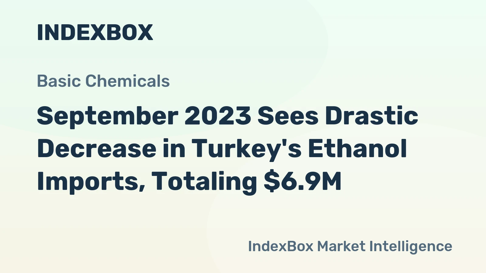 September 2023 Sees Drastic Decrease in Turkey's Ethanol Imports, Totaling $6.9M