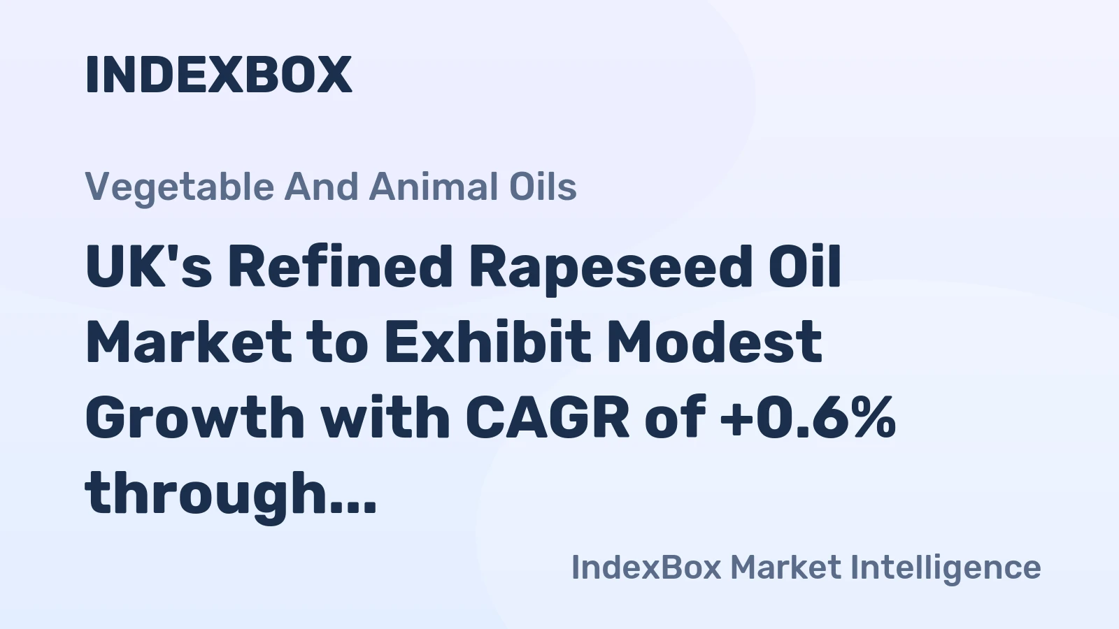 UK's Refined Rapeseed Oil Market to Exhibit Modest Growth with CAGR of +0.6% through 2035