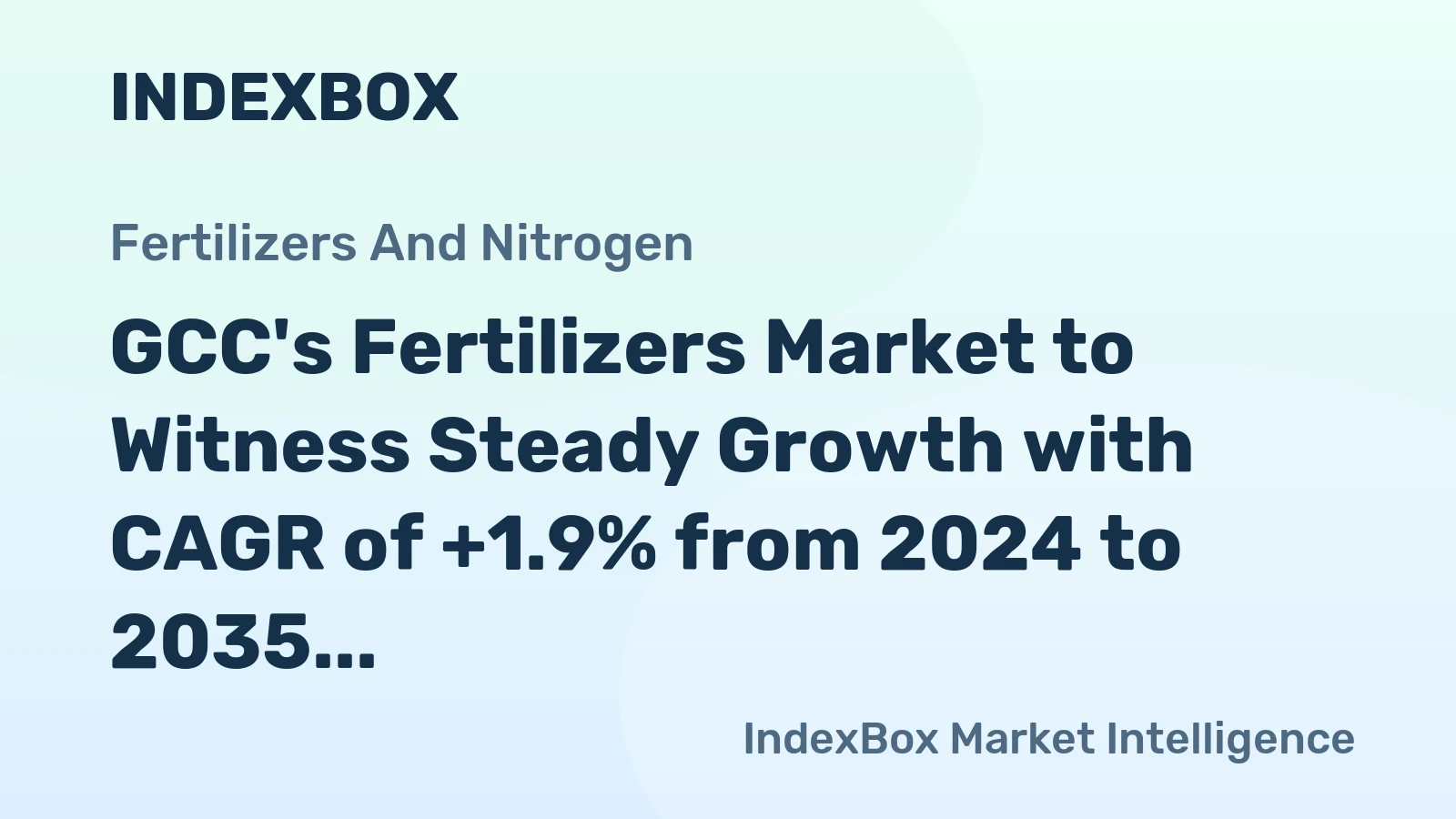 GCC's Fertilizers Market to Witness Steady Growth with CAGR of +1.9% from 2024 to 2035