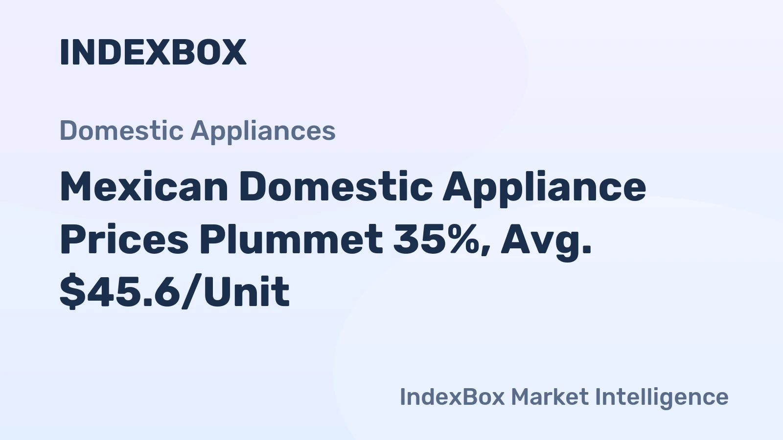 Mexican Domestic Appliance Prices Plummet 35%, Avg. $45.6/Unit