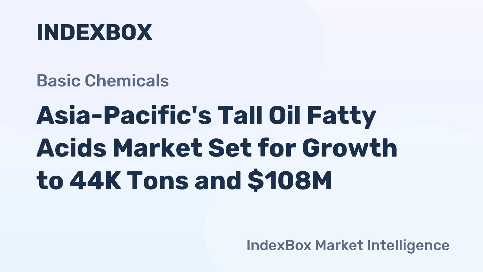 Asia-Pacific's Tall Oil Fatty Acids Market Set for Growth to 44K Tons and $108M
