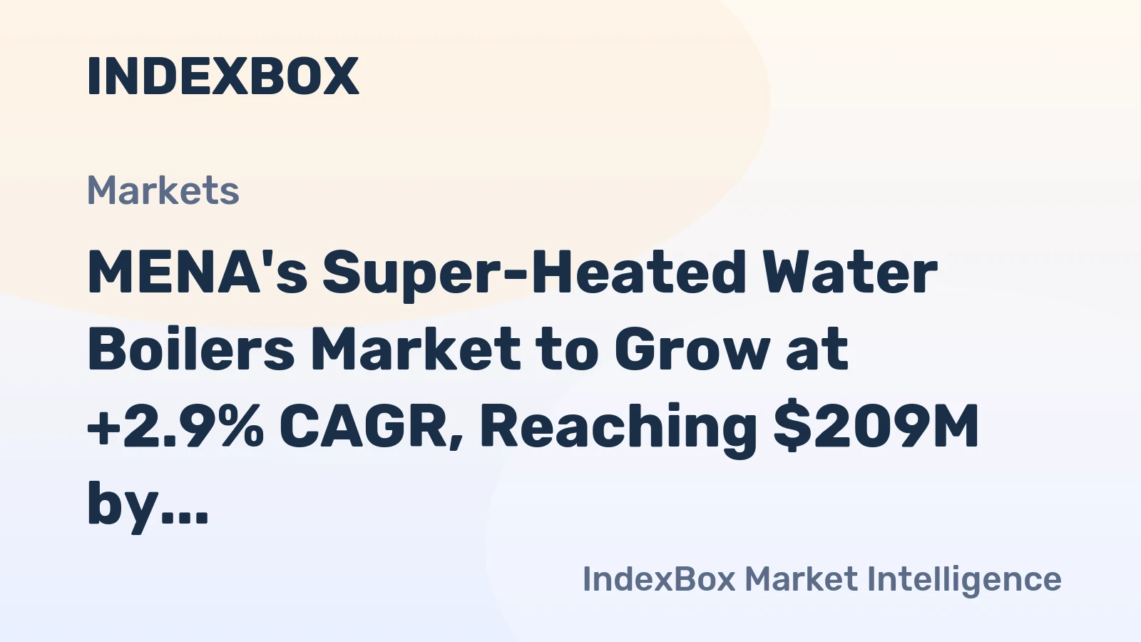 MENA's Super-Heated Water Boilers Market to Grow at +2.9% CAGR, Reaching $209M by 2035