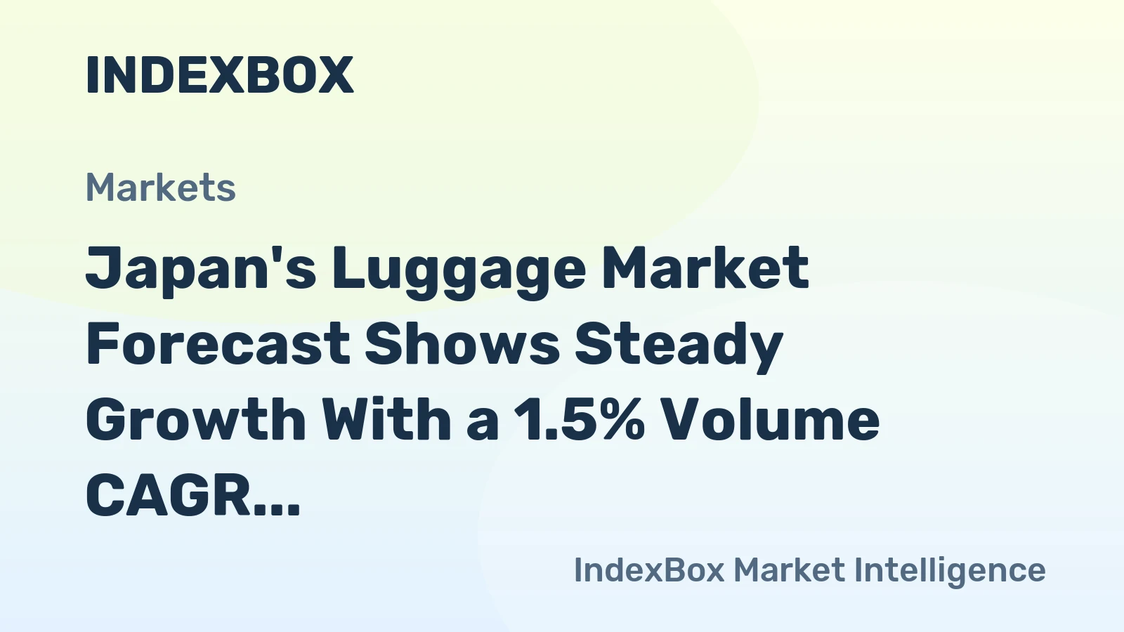 Japan's Luggage Market Forecast Shows Steady Growth With a 1.5% Volume CAGR Through 2035