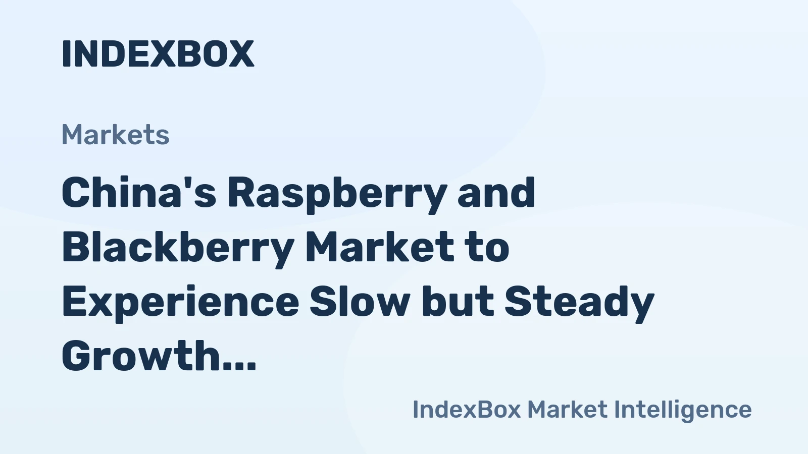 China's Raspberry and Blackberry Market to Experience Slow but Steady Growth with a CAGR of +1.5% over the next decade