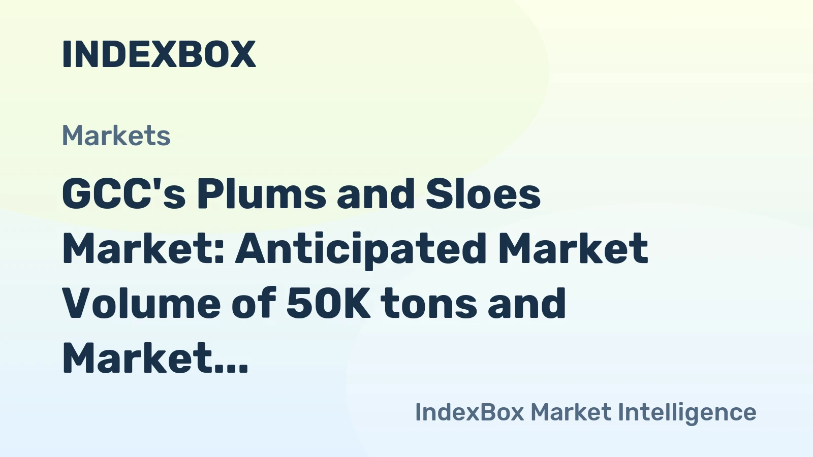 GCC's Plums and Sloes Market: Anticipated Market Volume of 50K tons and Market Value of $58M by 2035