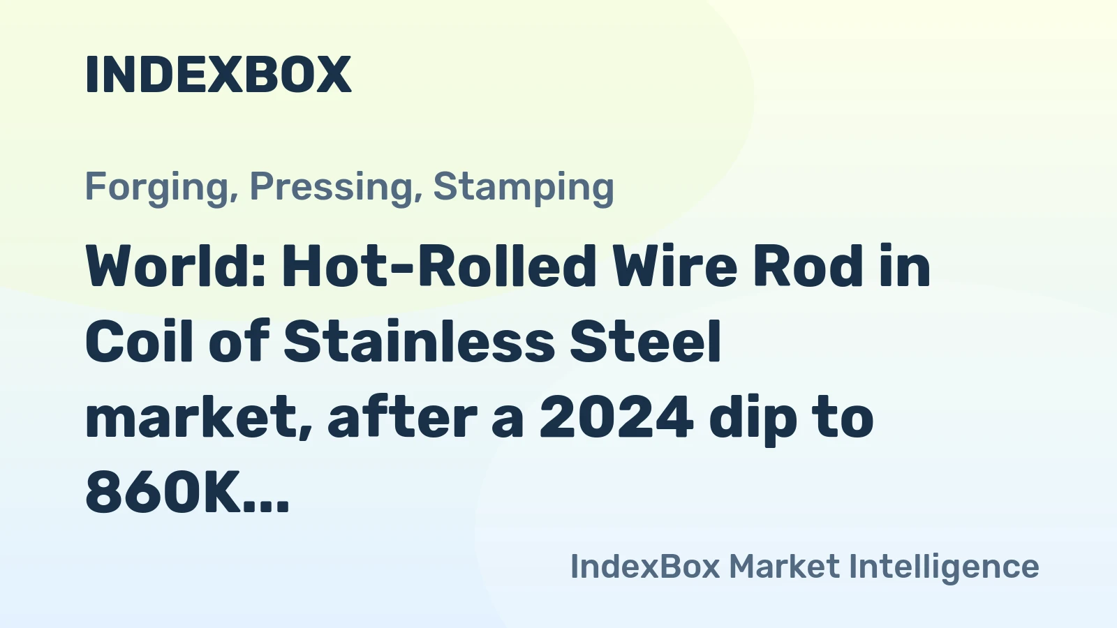 World: Hot-Rolled Wire Rod in Coil of Stainless Steel market, after a 2024 dip to 860K tons and $3B, is forecast to grow to 945K tons and $3.7B by 2035.