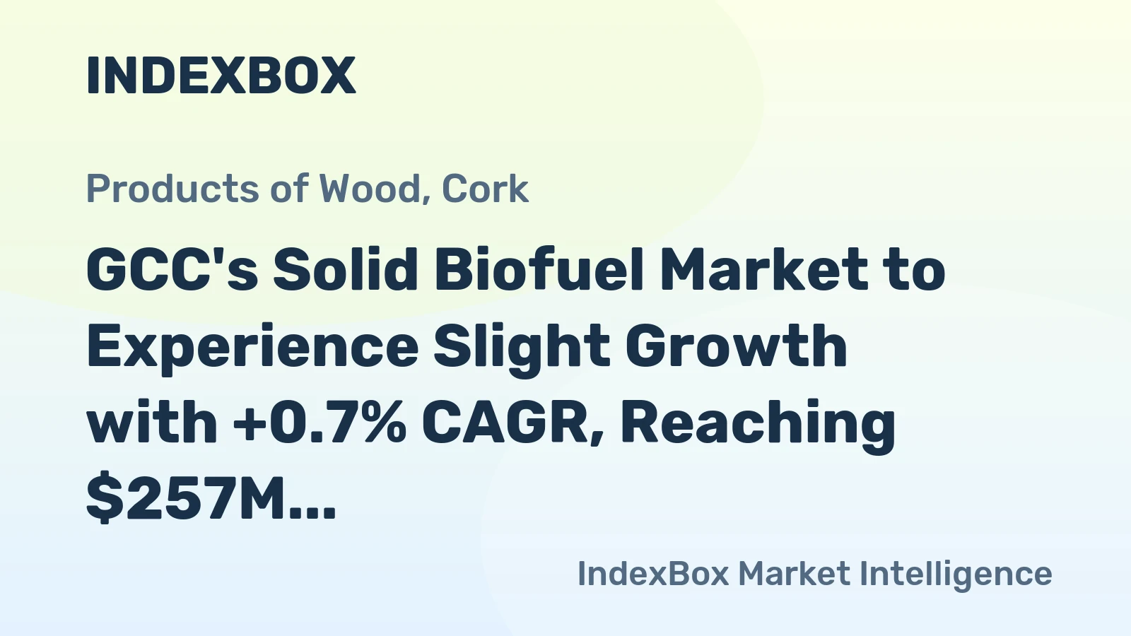 GCC's Solid Biofuel Market to Experience Slight Growth with +0.7% CAGR, Reaching $257M by 2035