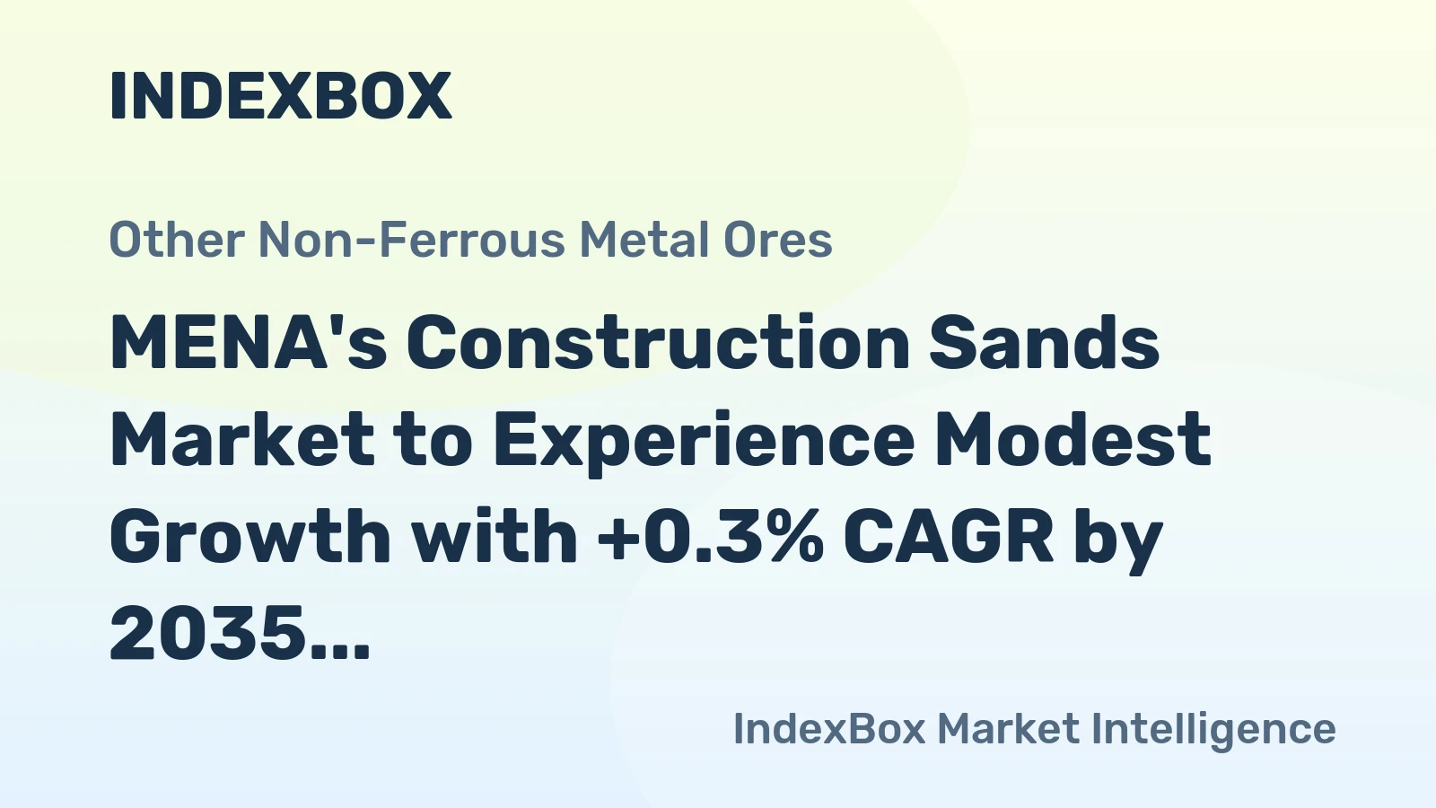 MENA's Construction Sands Market to Experience Modest Growth with +0.3% CAGR by 2035