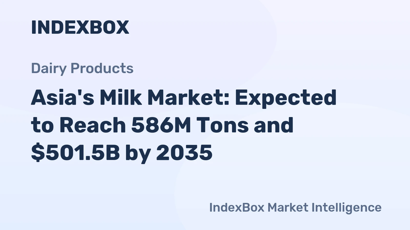 Asia's Milk Market: Expected to Reach 586M Tons and $501.5B by 2035
