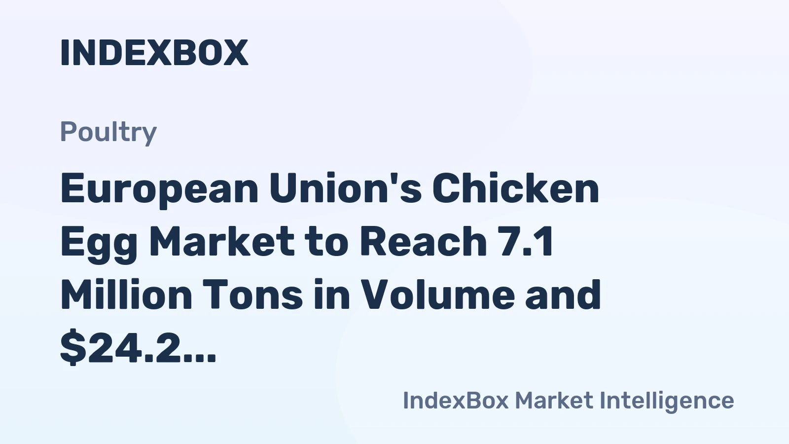 European Union's Chicken Egg Market to Reach 7.1 Million Tons in Volume and $24.2 Billion in Value by 2035