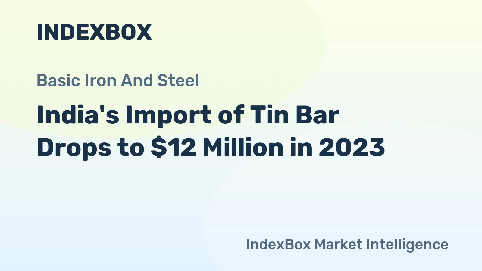 India's Import of Tin Bar Drops to $12 Million in 2023