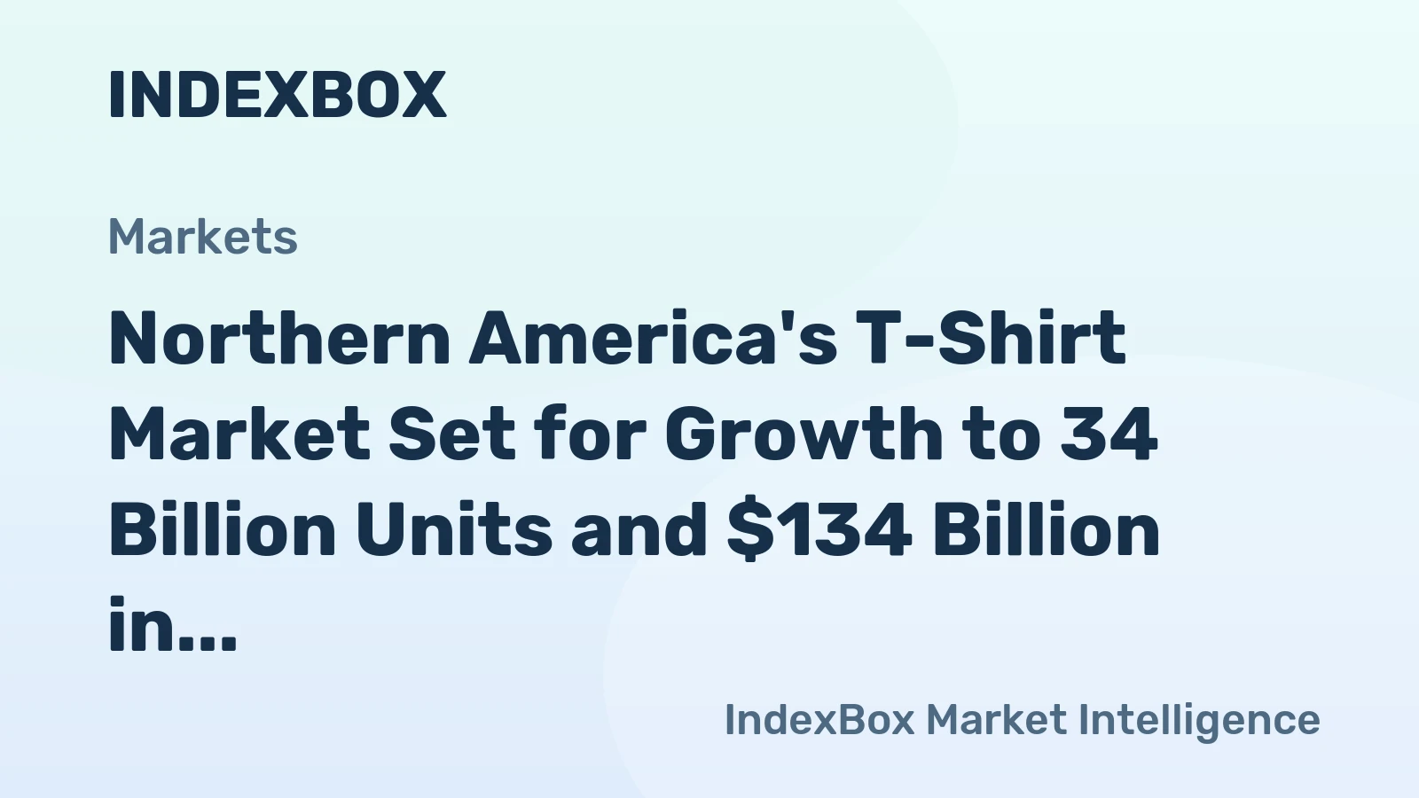 Northern America's T-Shirt Market Set for Growth to 34 Billion Units and $134 Billion in Value