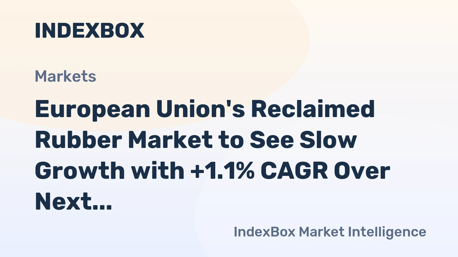 European Union's Reclaimed Rubber Market to See Slow Growth with +1.1% CAGR Over Next Decade