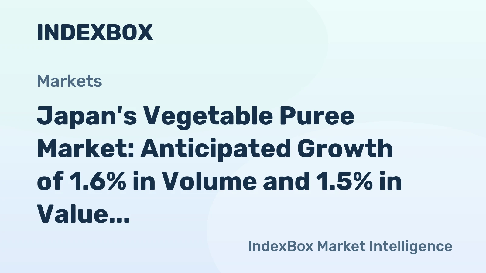 Japan's Vegetable Puree Market: Anticipated Growth of 1.6% in Volume and 1.5% in Value by 2035