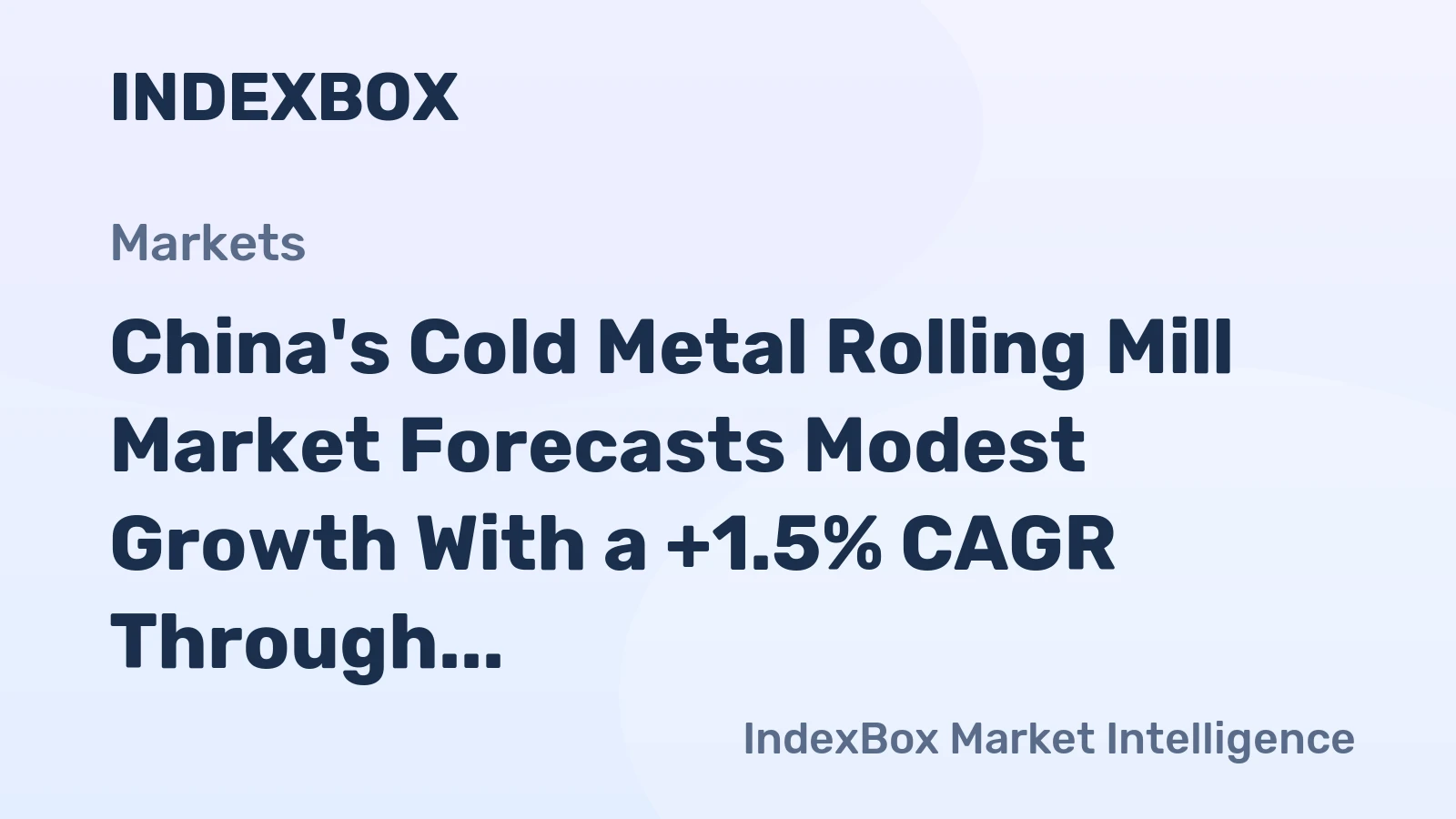 China's Cold Metal Rolling Mill Market Forecasts Modest Growth With a +1.5% CAGR Through 2035