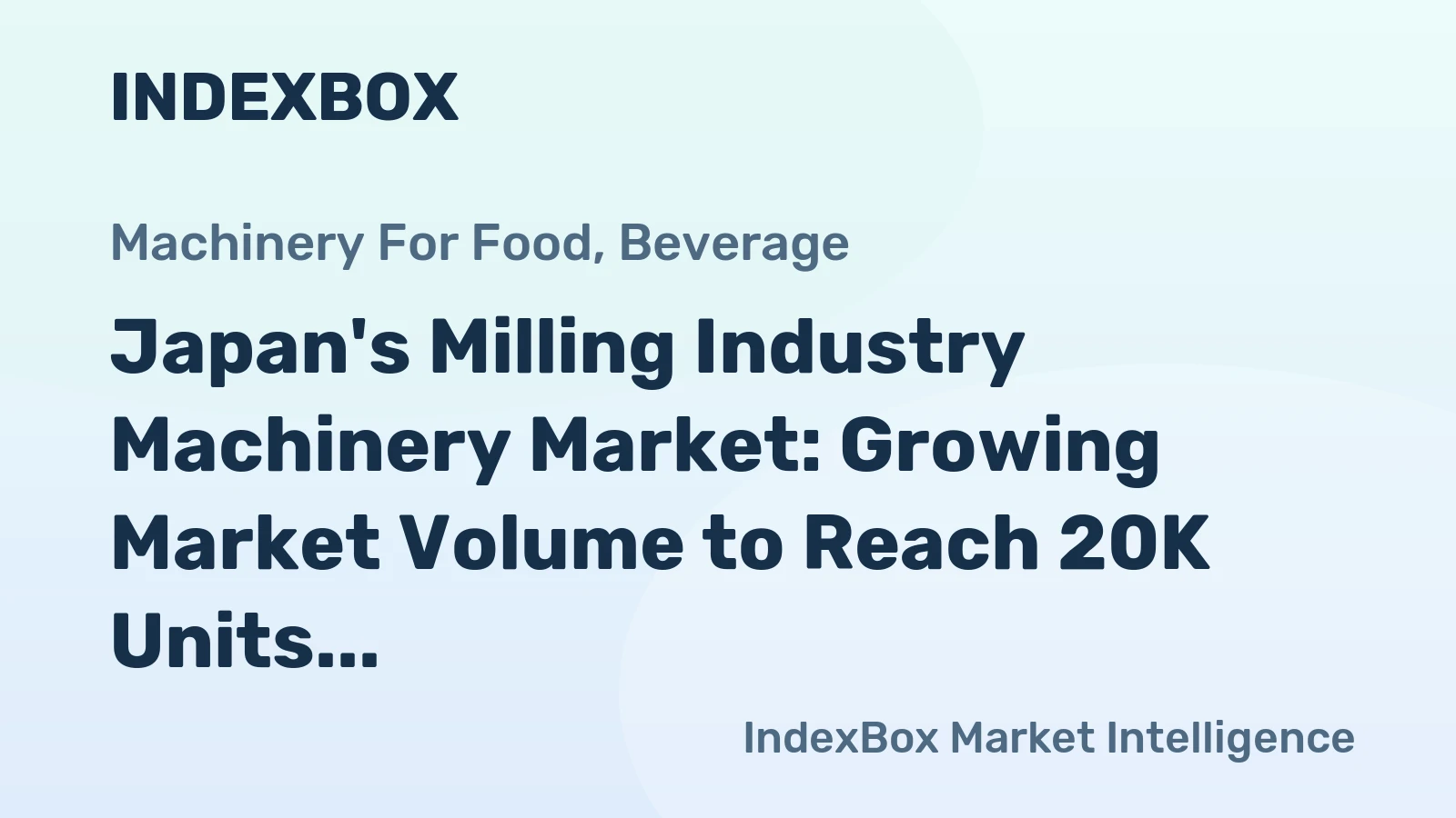 Japan's Milling Industry Machinery Market: Growing Market Volume to Reach 20K Units by 2035, Valued at $8M