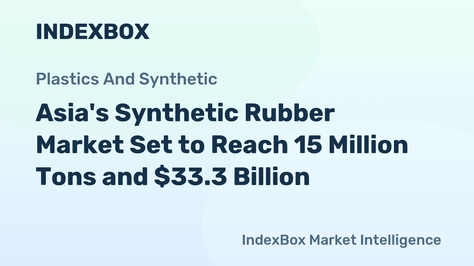 Asia's Synthetic Rubber Market Set to Reach 15 Million Tons and $33.3 Billion