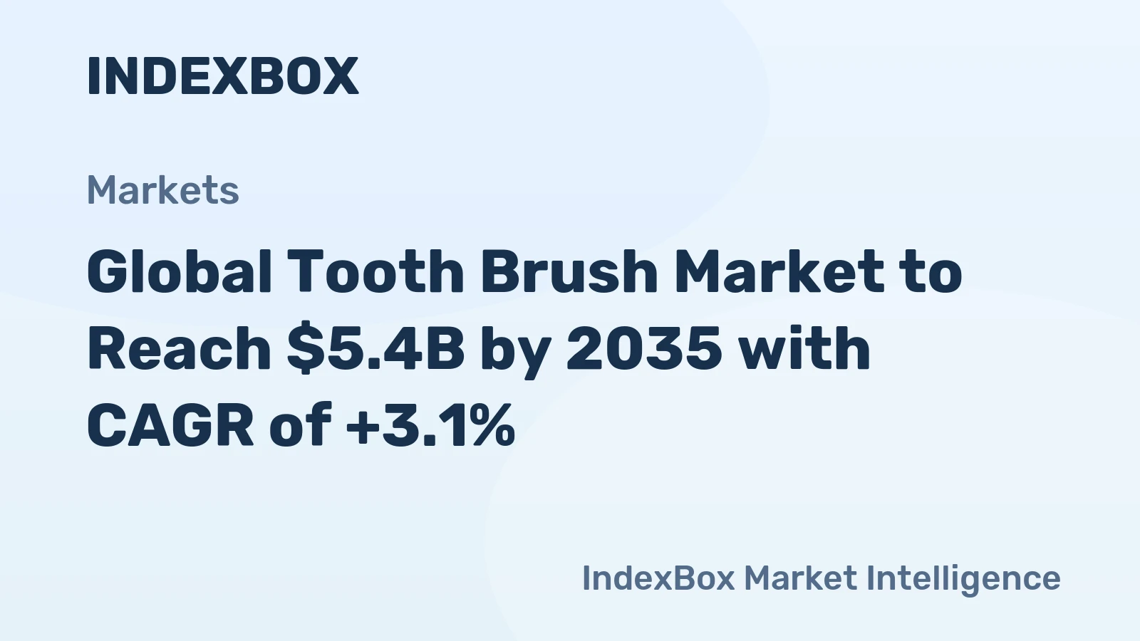 Global Tooth Brush Market to Reach $5.4B by 2035 with CAGR of +3.1%