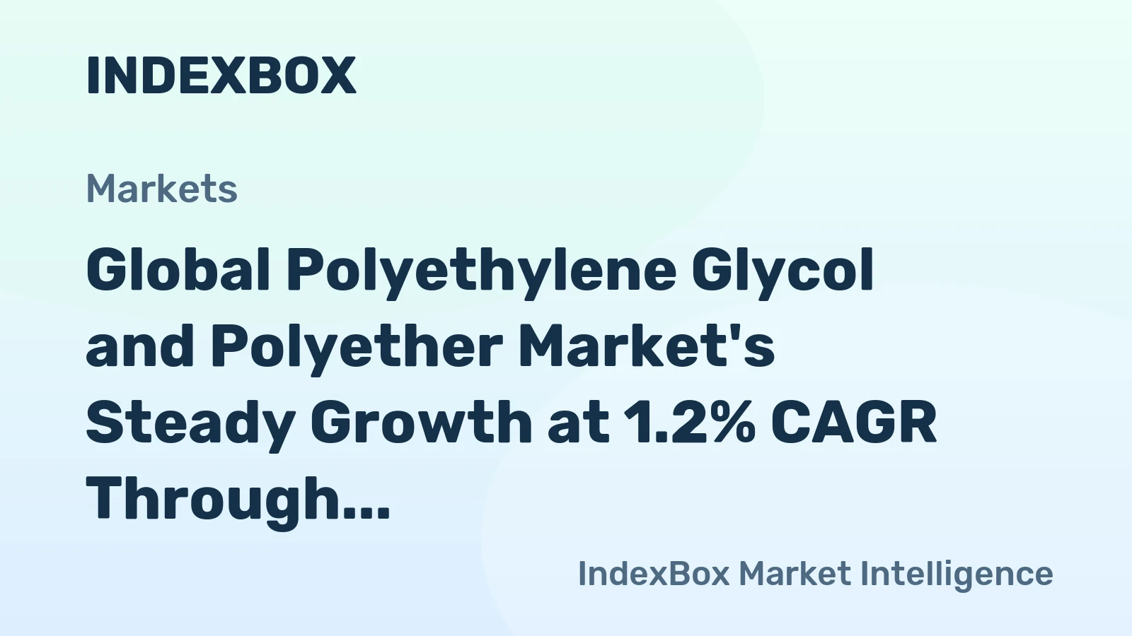 Global Polyethylene Glycol and Polyether Market's Steady Growth at 1.2% CAGR Through 2035