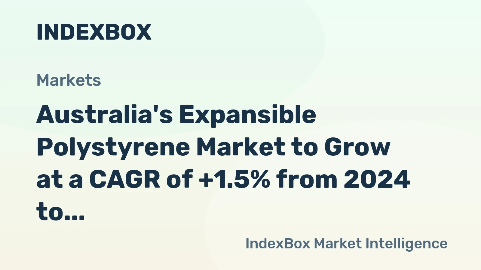 Australia's Expansible Polystyrene Market to Grow at a CAGR of +1.5% from 2024 to 2035, Reaching 53K Tons
