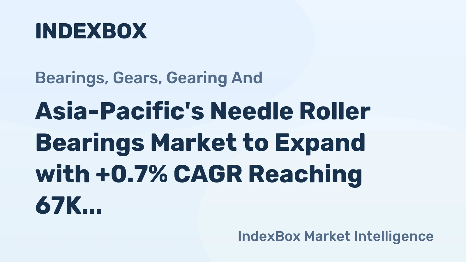 Asia-Pacific's Needle Roller Bearings Market to Expand with +0.7% CAGR Reaching 67K Tons by 2035