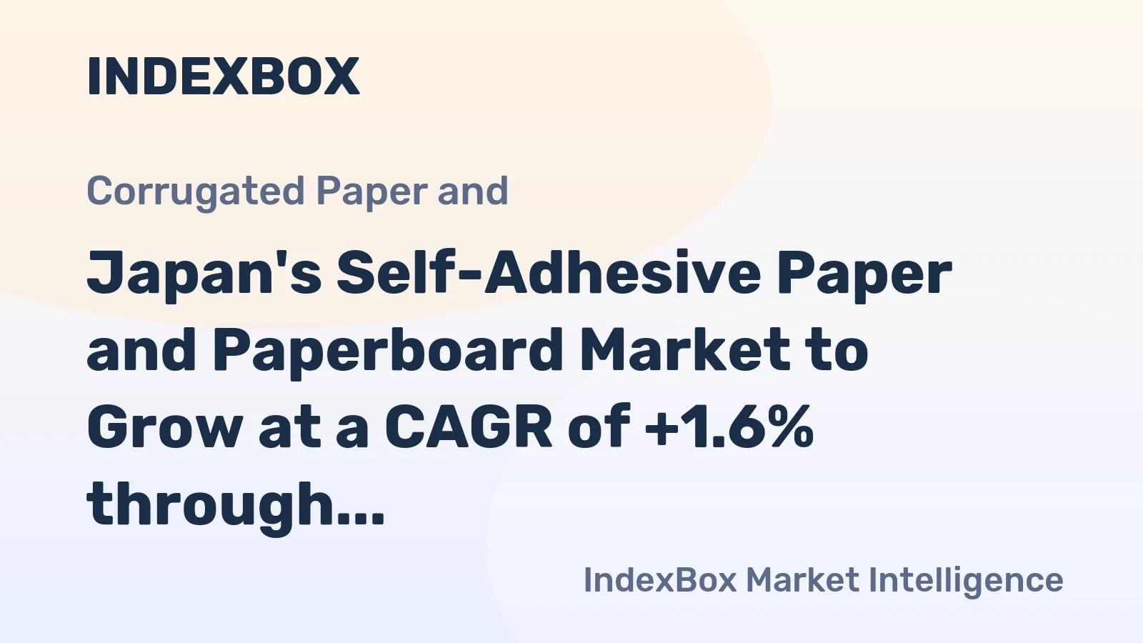 Japan's Self-Adhesive Paper and Paperboard Market to Grow at a CAGR of +1.6% through 2035, Reaching 435K Tons