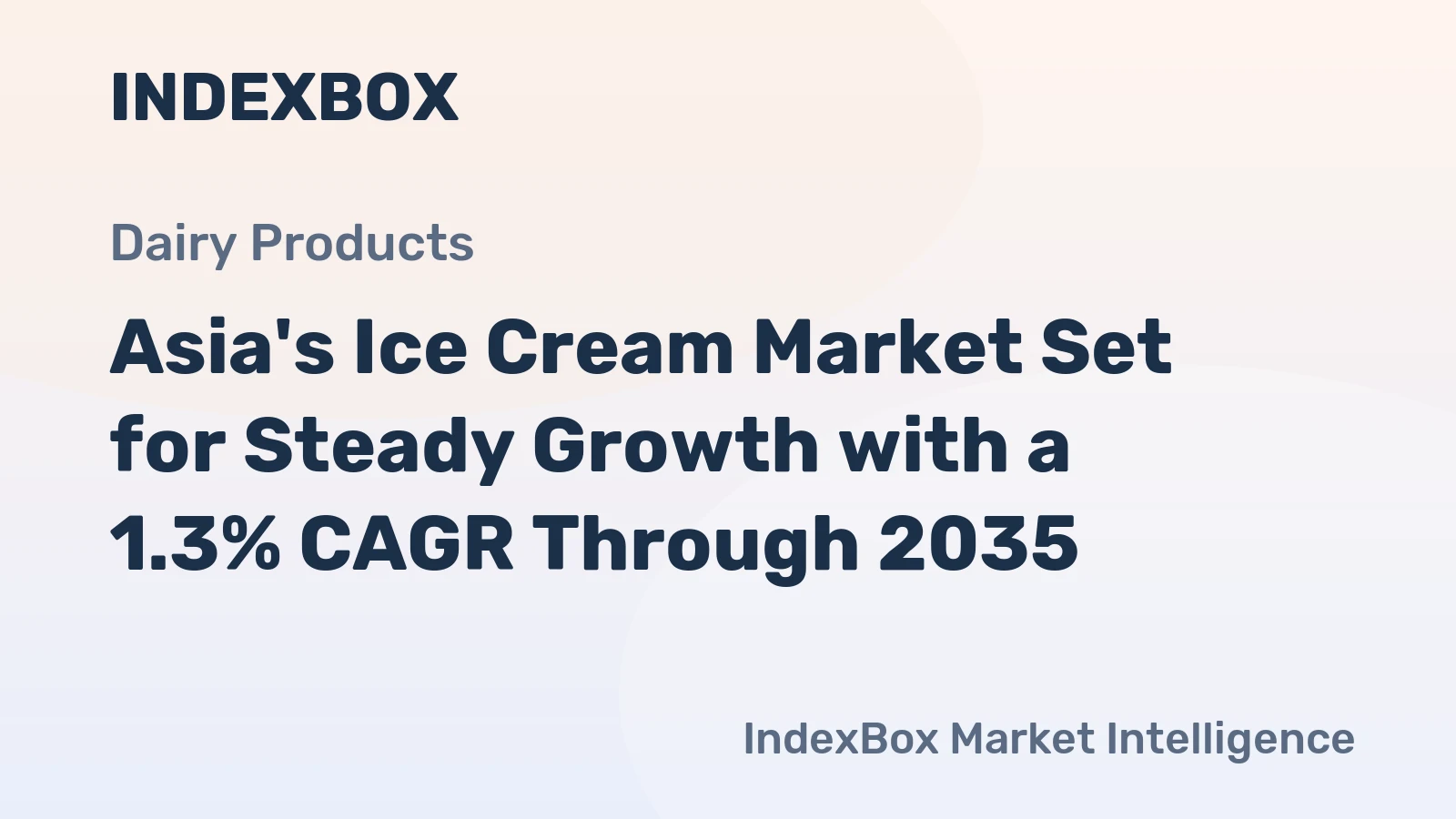 Asia's Ice Cream Market Set for Steady Growth with a 1.3% CAGR Through 2035