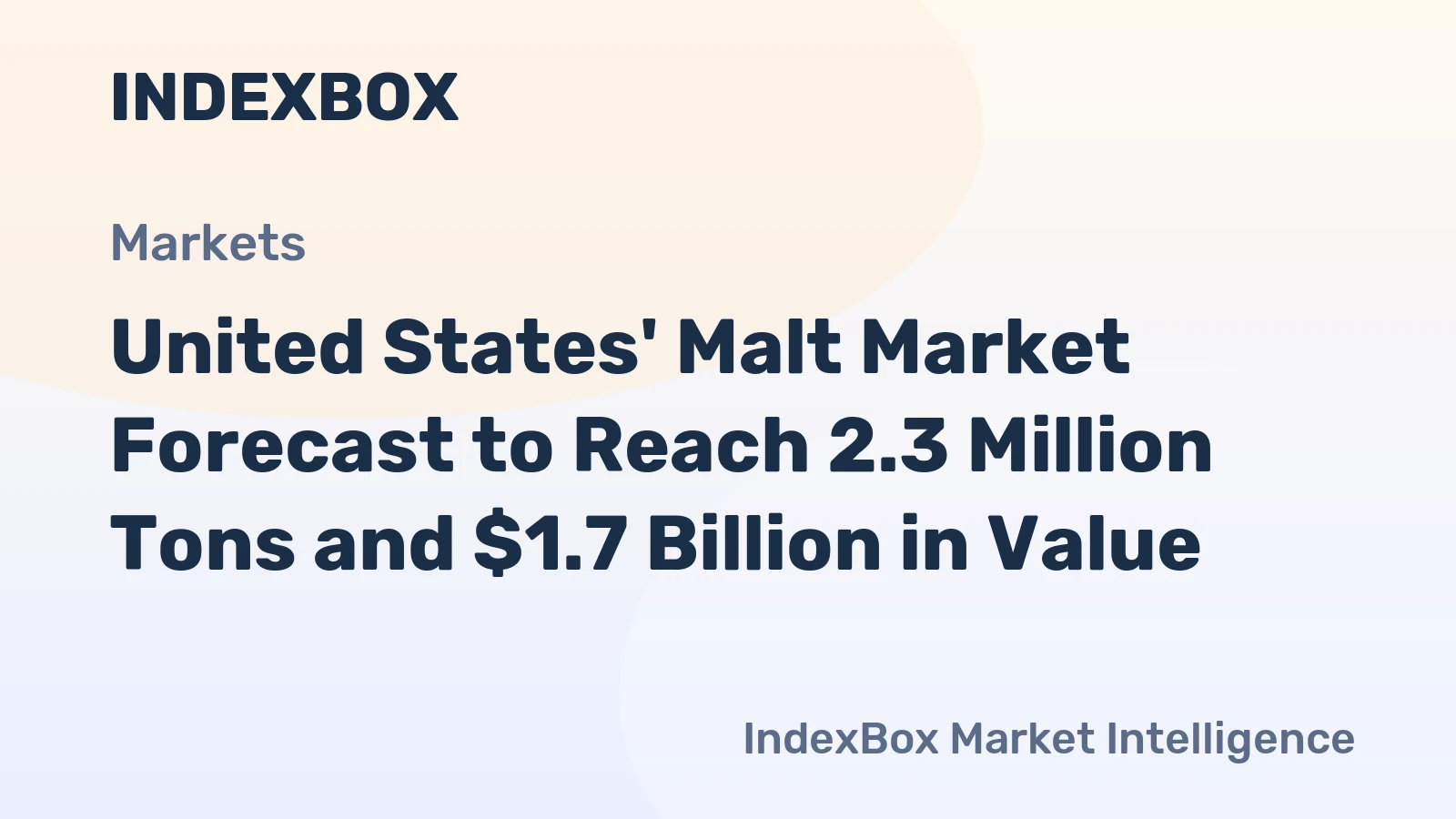 United States' Malt Market Forecast to Reach 2.3 Million Tons and $1.7 Billion in Value